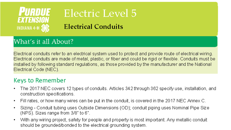 Level 5 Electrical Conduit Overview and Key Specifications - Studocu