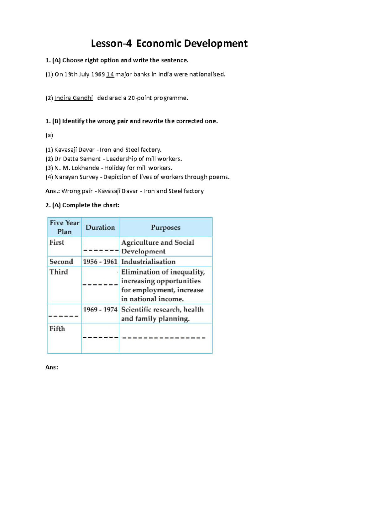 Lesson 4: Economic Development Insights and Key Concepts - Studocu