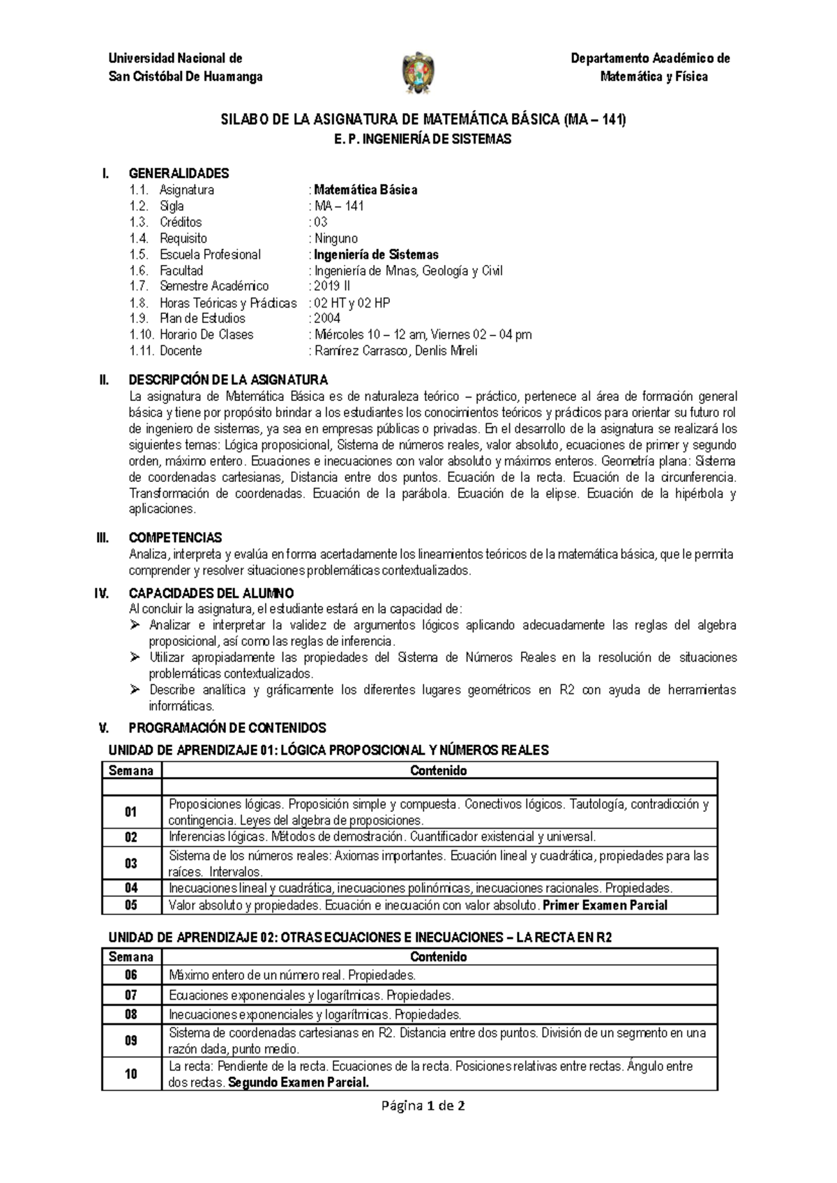 Matemática Básica A - fghfgh - P·gina 1 de 2 Universidad Nacional de ...