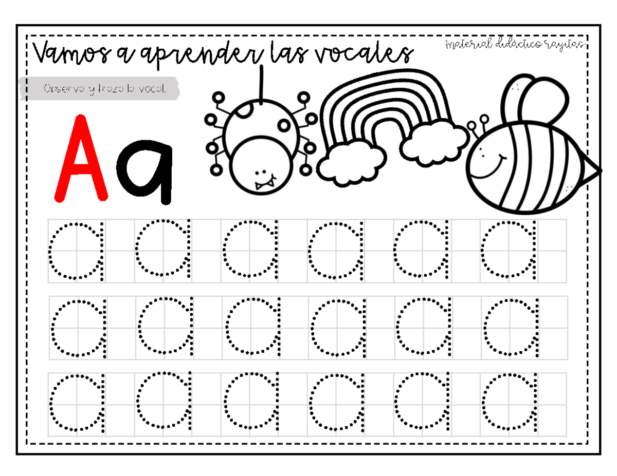 1°🦋♾️Cuadernillo las vocales 1 - Vamos a aprender las vocales Observa y ...