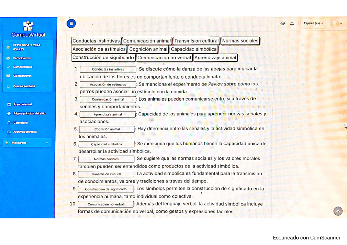 Actividad 6 cuestionario arrastrar y soltar - E Español (es ...