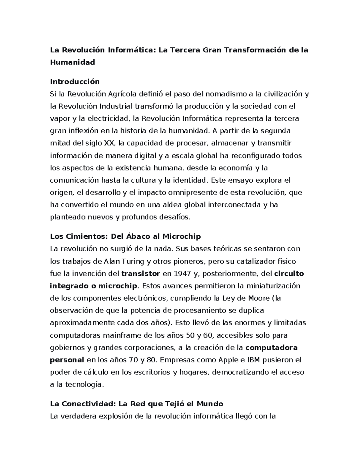 La Revolución Informática: Transformación y Impacto en la Humanidad ...