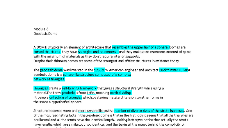 Geodesic Dome Overview: Strengths, Weaknesses, and Uses (GD) - Studocu