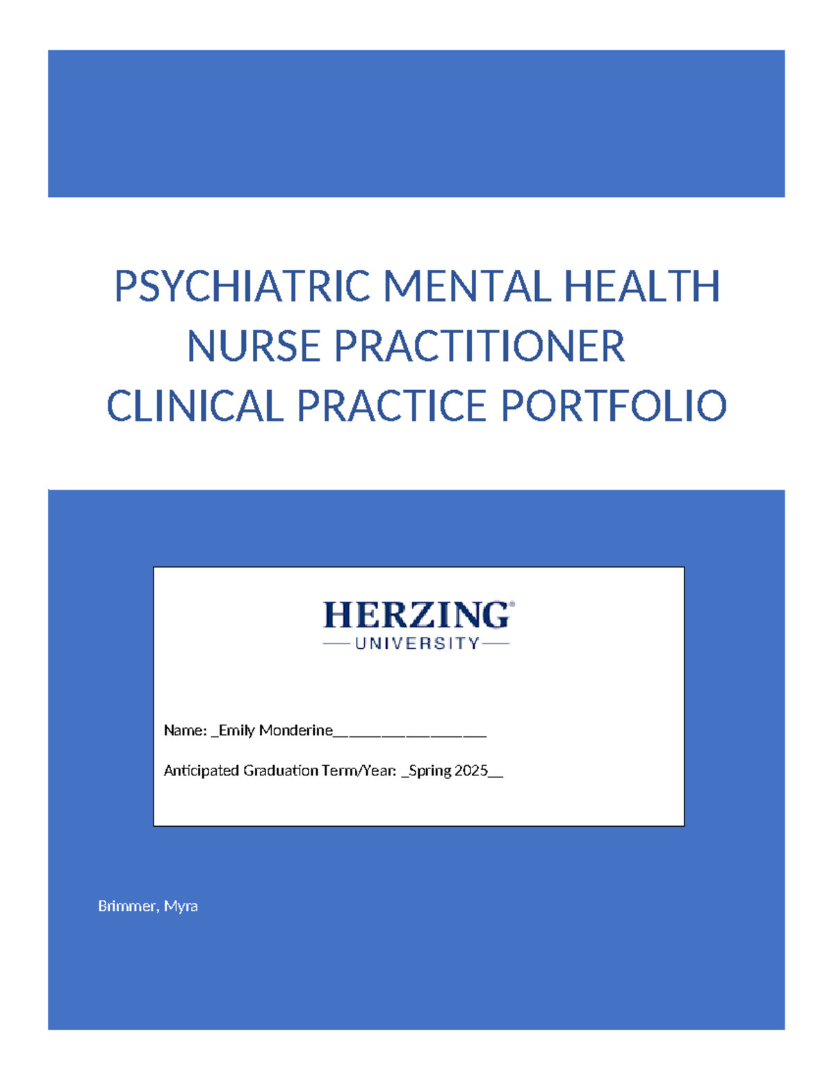 Clinical Practice Portfolio (NU670) - Advanced Psychopharmacology - Studocu