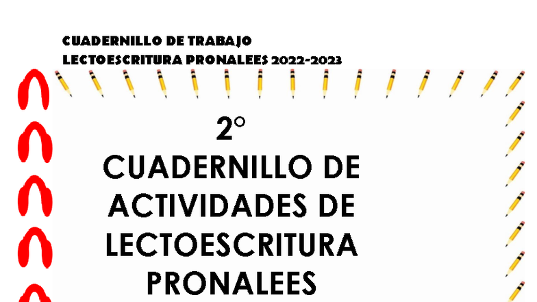 CUADERNILLO DE ACTIVIDADES LECTOESCRITURA PRONALEES TRIMESTRE 1 SEMANAS ...