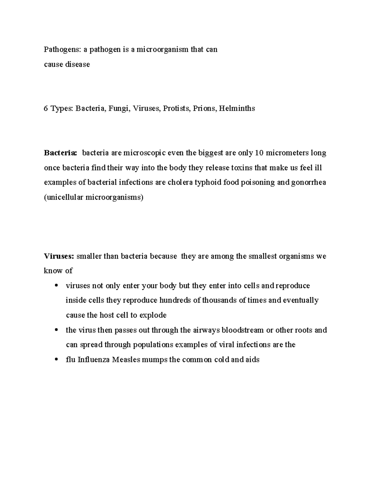 About the 6 Pathogens: Types and Key Characteristics - Studocu