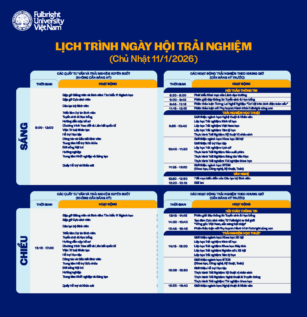 VN Fulbright Open Day Agenda 2026 HCMC: Activities & Schedule - Studocu