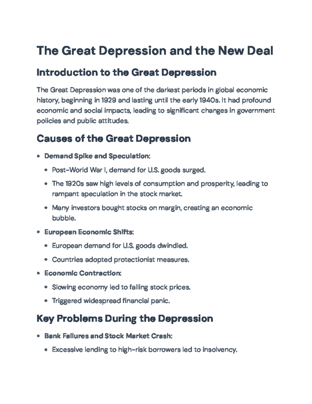The Great Depression & New Deal: A Detailed Analysis and Overview - The ...