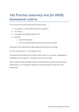 PHA113 - Numeracy Practice Questions with steps and answers - PHA113 ...