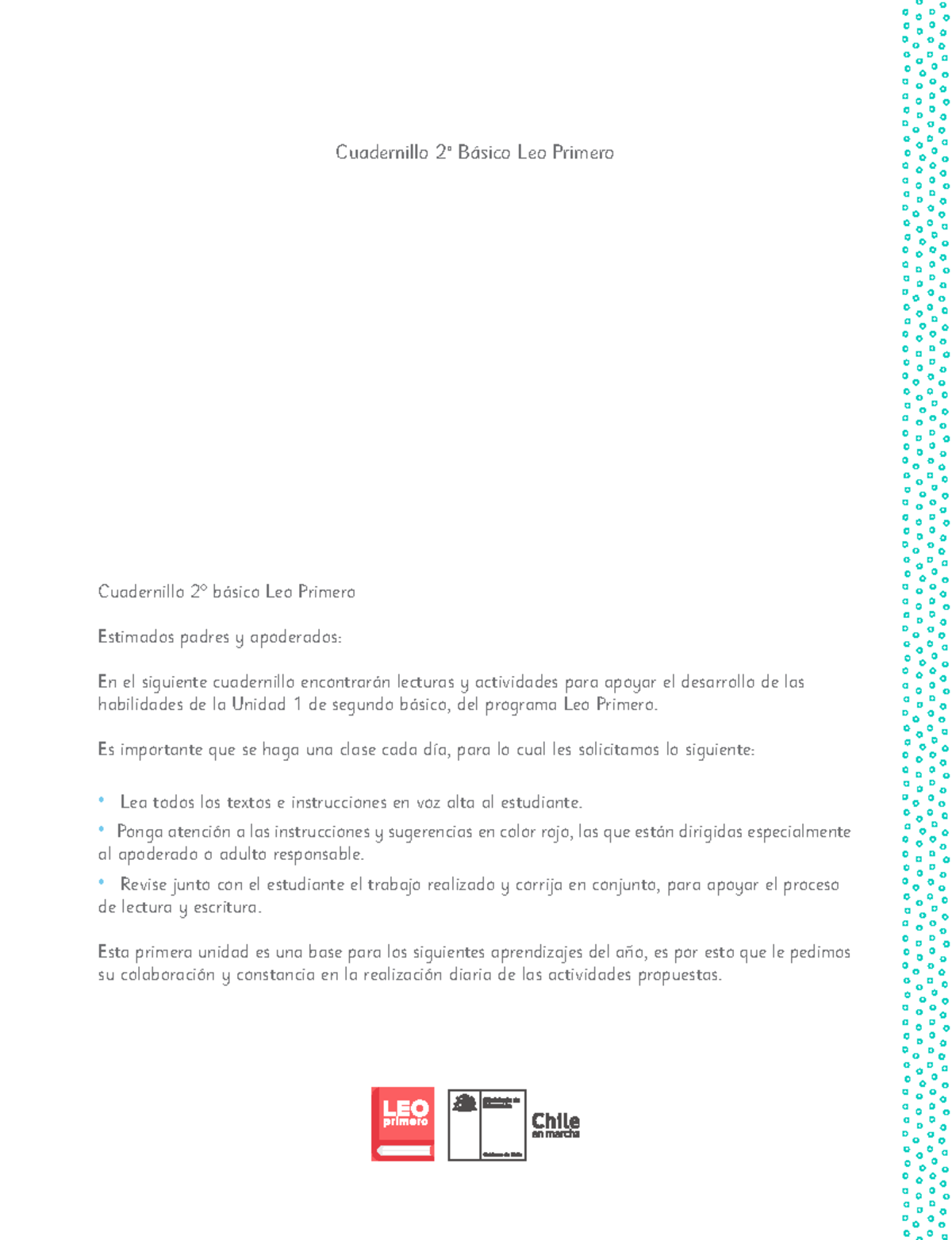 Cuadernillo de Lecturas: Leo Primero 2° Básico - Unidad 1 - Studocu