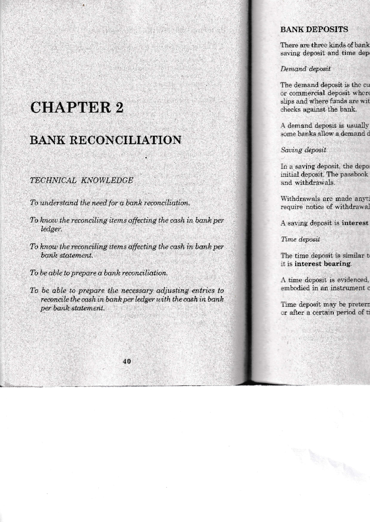 Bank Reconciliation Notes - Chapter 2 (ACCT101) - Studocu