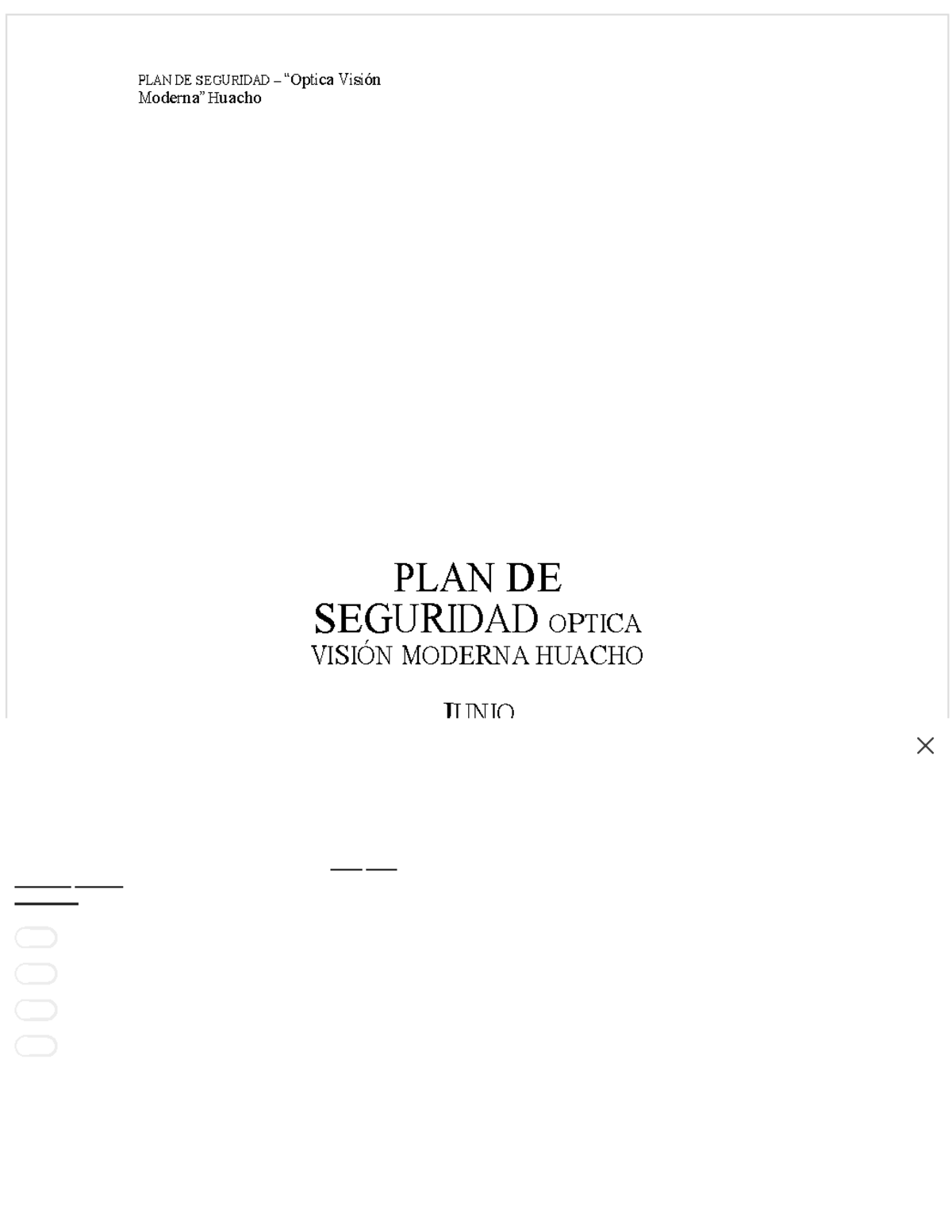 PLAN DE SEGURIDAD - Optica Visión Moderna Huacho - Studocu