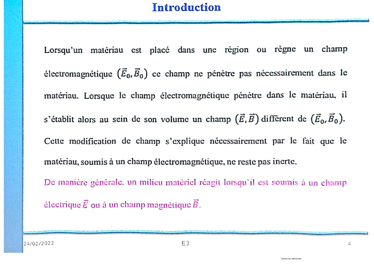 E3 - Cours de Physique: Concepts et Détails Essentiels - Studocu
