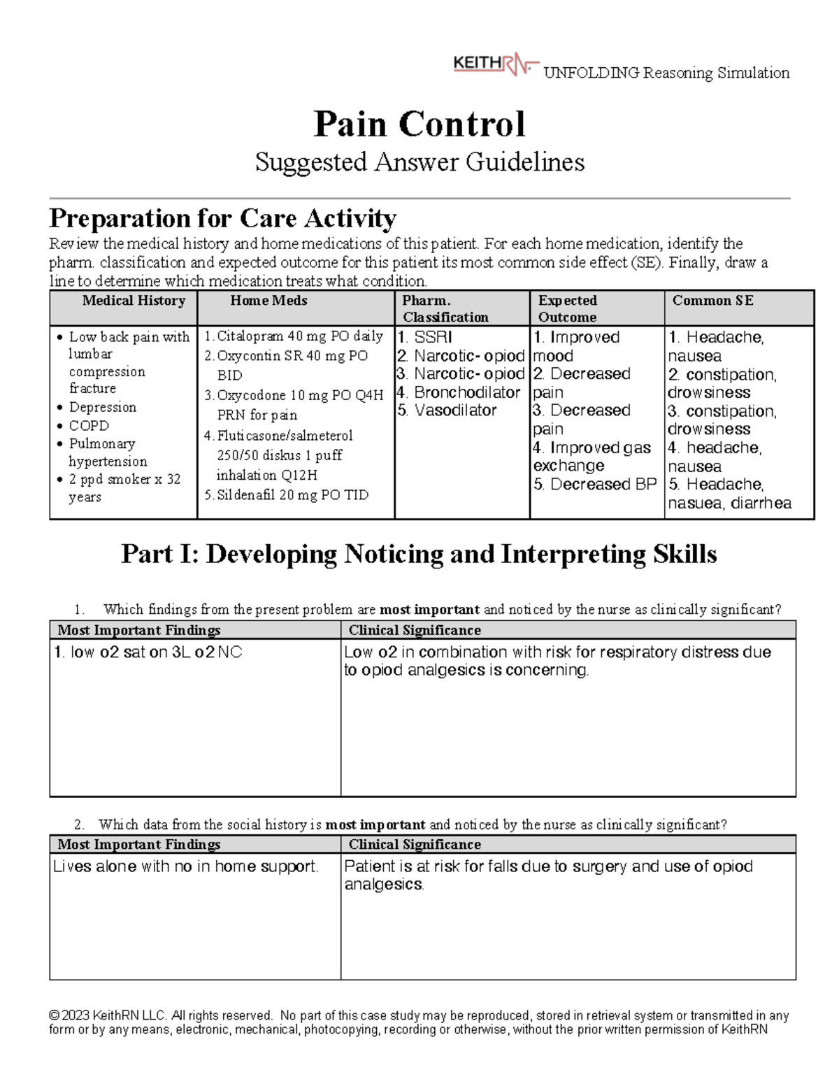 Pain Control Case Study: RN Guidelines for Effective Management - Studocu