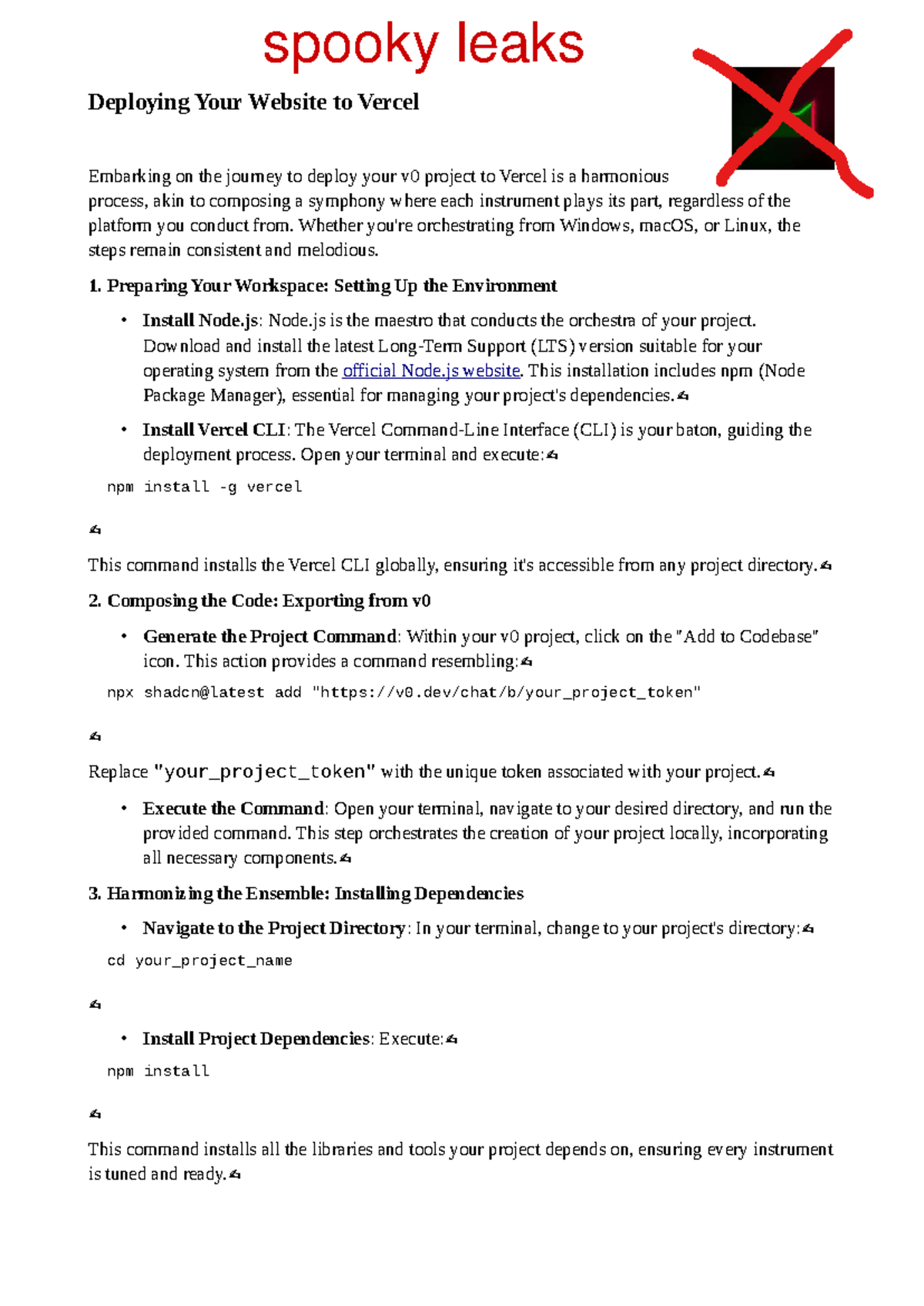Vercel Deployment Guide: Harmonizing Your v0 Project - Studocu