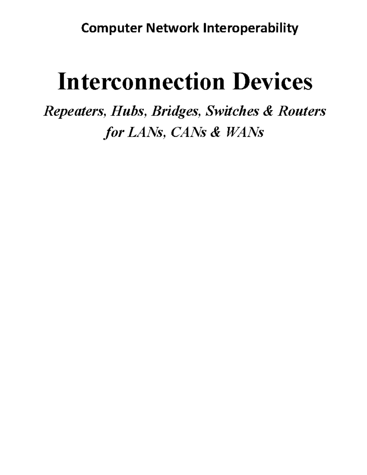 474-Interconnection-Devices - Interconnection Devices Repeaters, Hubs ...