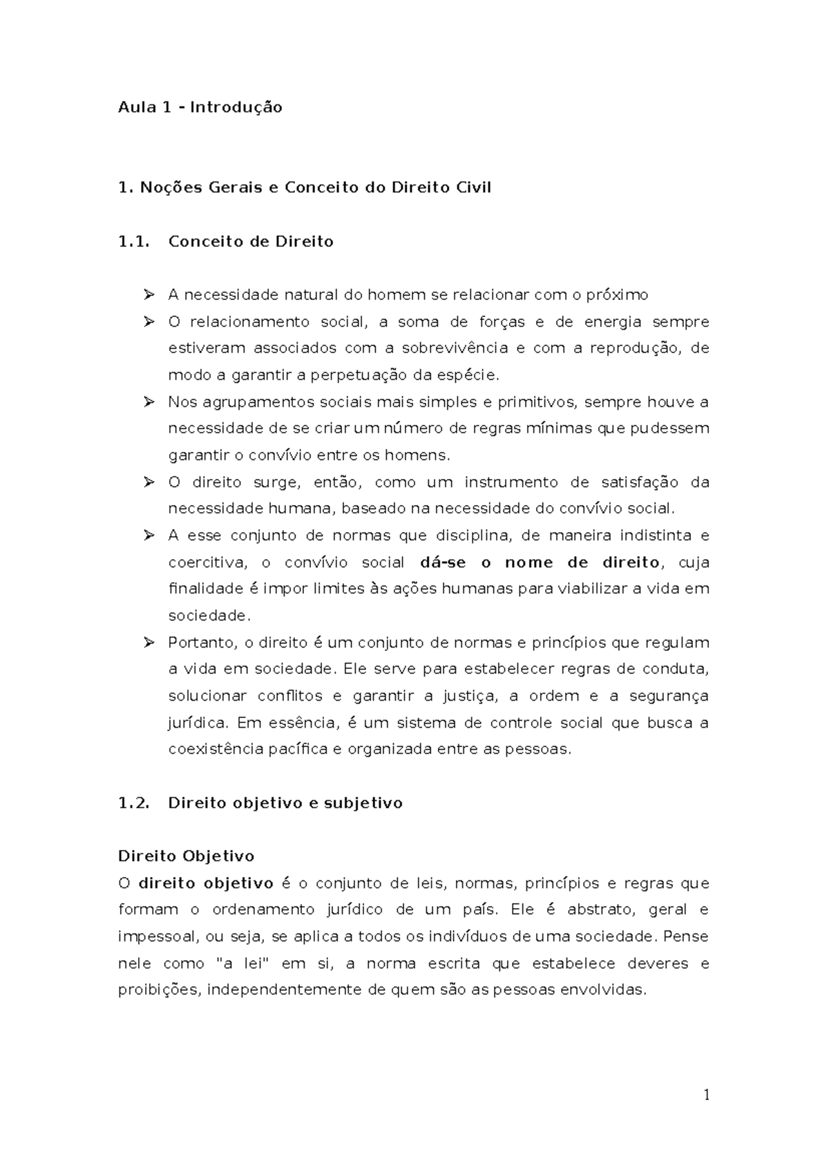 Aula 1: Introdução ao Direito Civil - Conceitos e Princípios Gerais ...