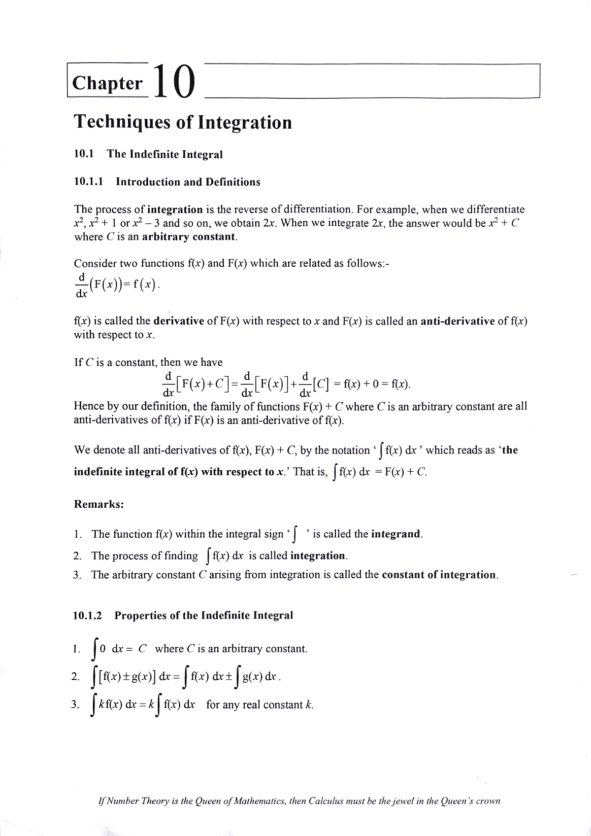 H2 Math Chapter 10: Techniques of Integration Overview and Key Concepts ...