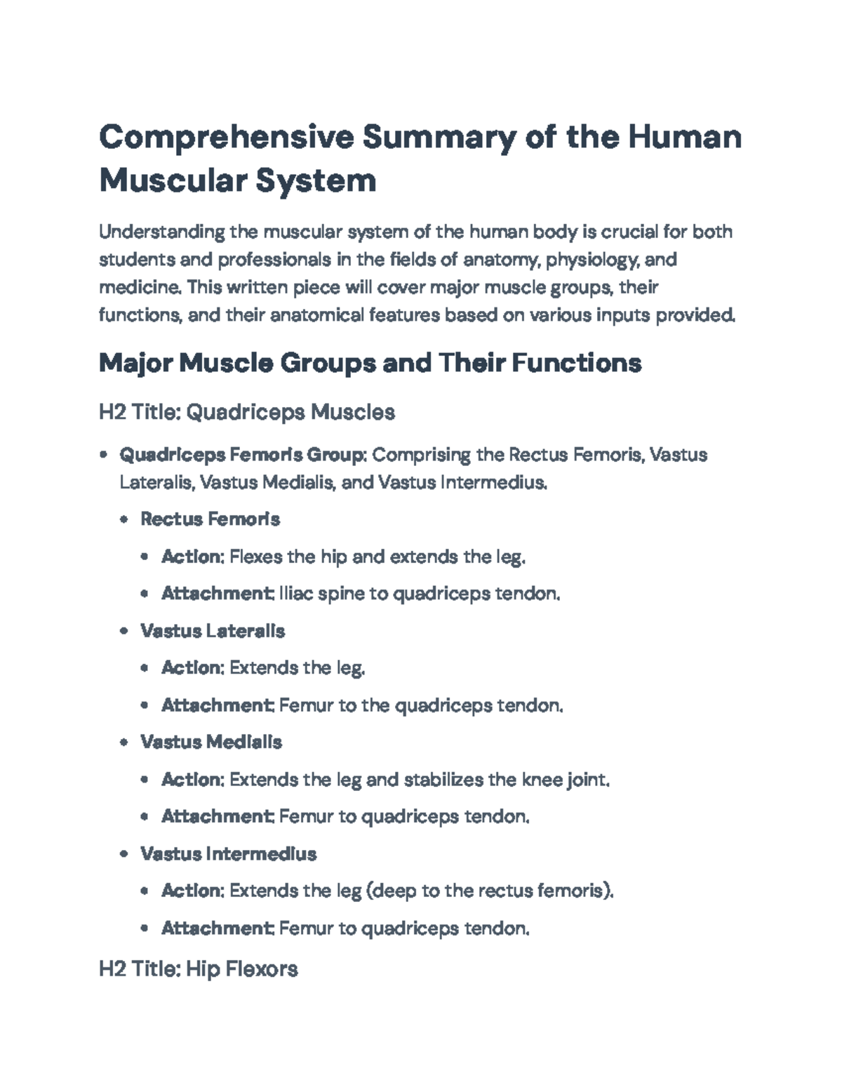 Comprehensive Guide to the Human Muscular System (ANAT 101) - Studocu