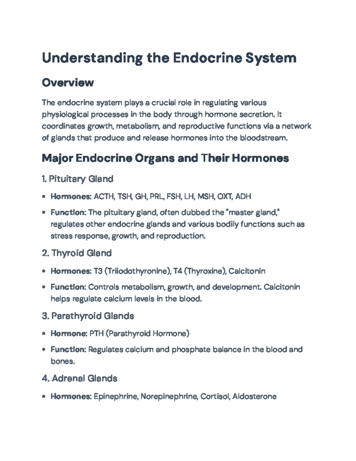 Endocrine System Overview and Hormonal Mechanisms: A Detailed Study ...