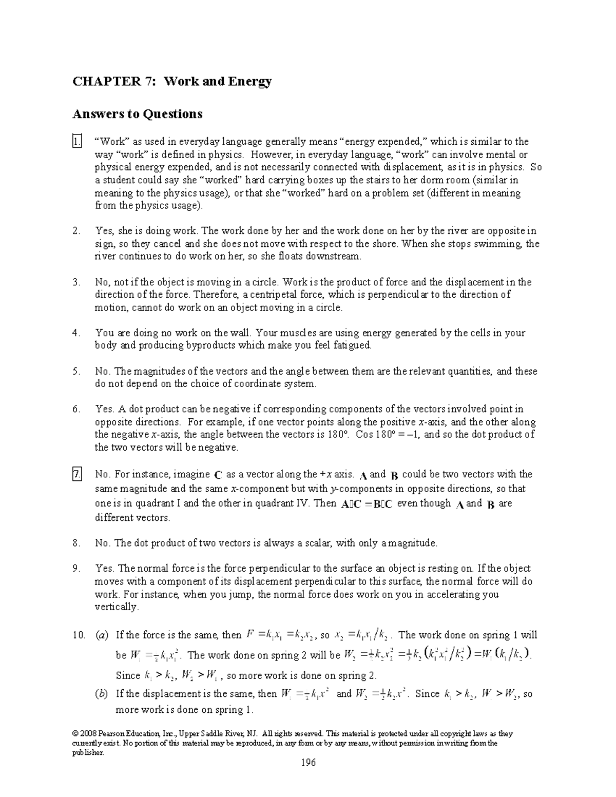 Chapter 7 Solutions: Work and Energy Concepts (PHYS101) - Studocu