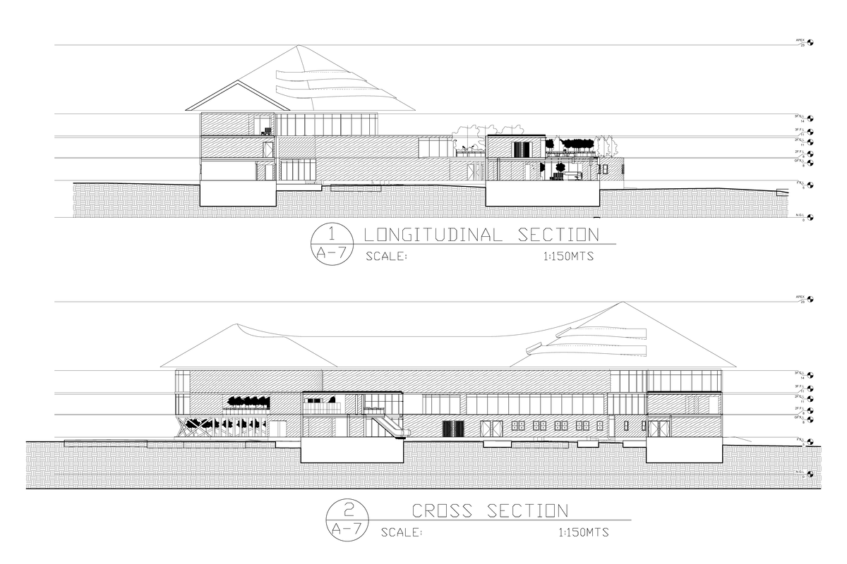 DES 7 Mseum - Longitudinal & Cross Sections - Architecture - N.G 0 GF.F ...