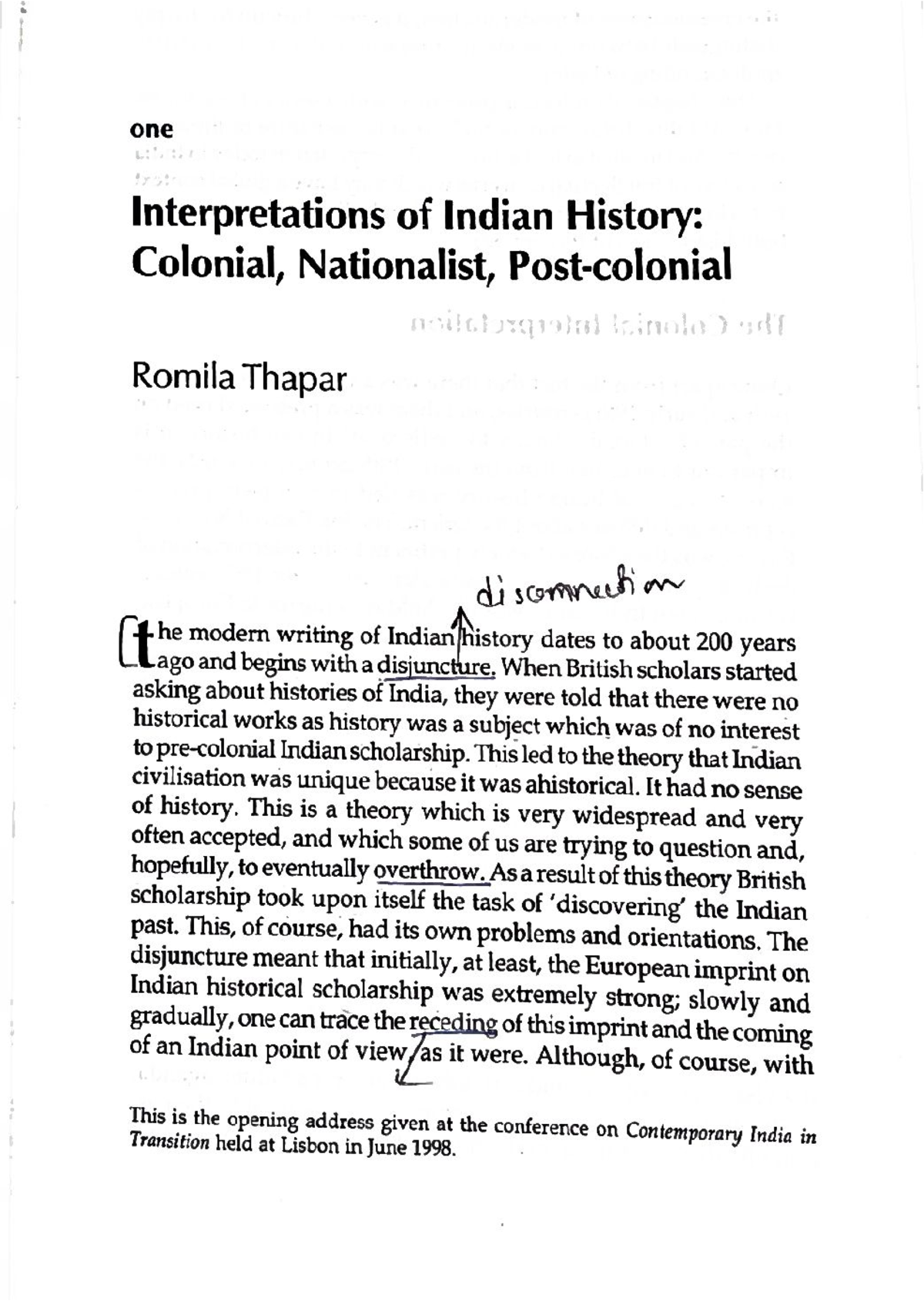 Interpretations of Indian History: Colonial and Nationalist ...
