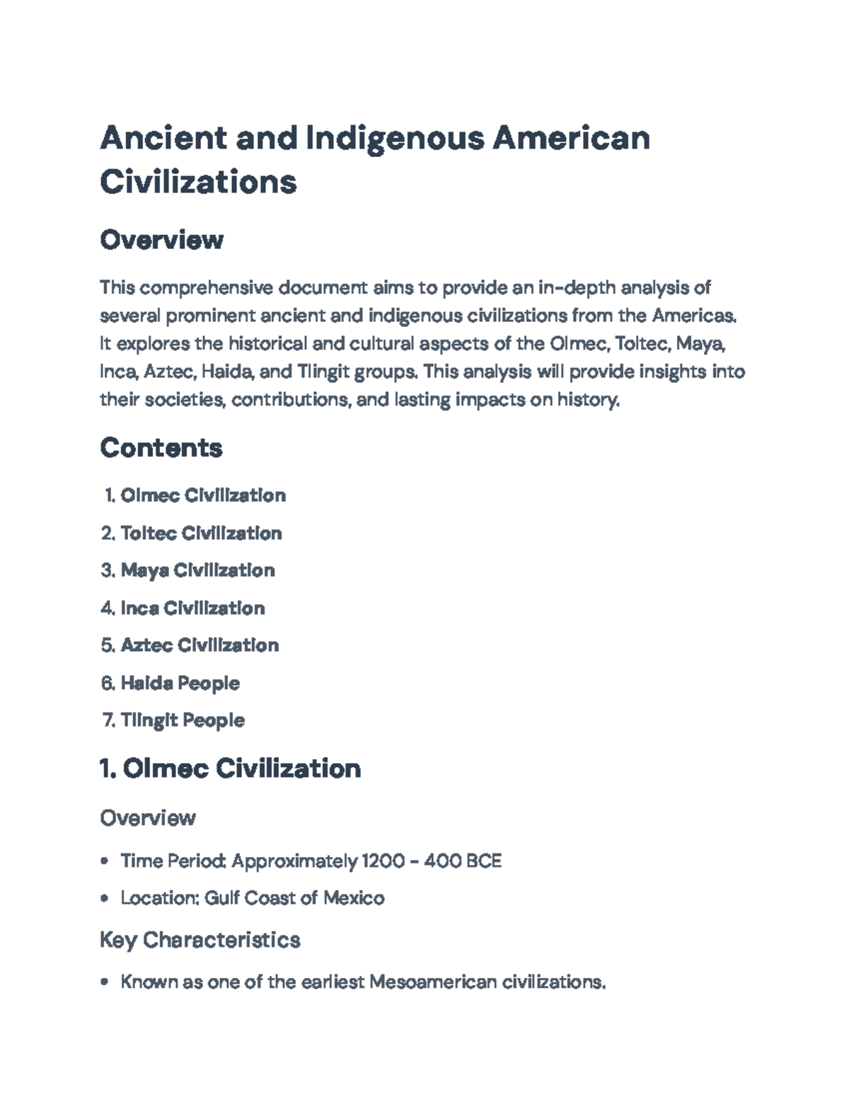 American Civilizations: An Overview of Olmec, Maya, Inca, and More ...