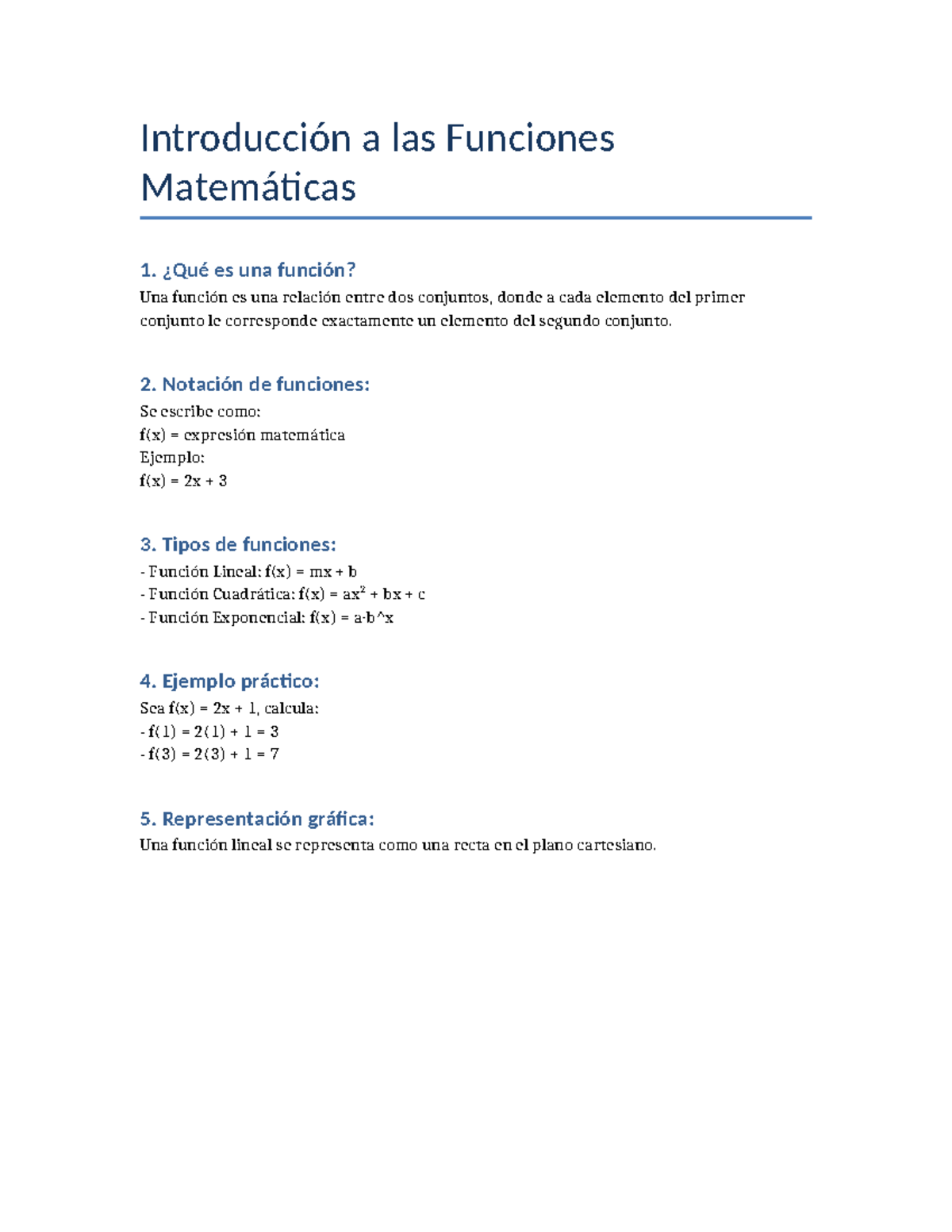 Funciones Matematicas - Introducción a las Funciones Matemáticas 1 ...