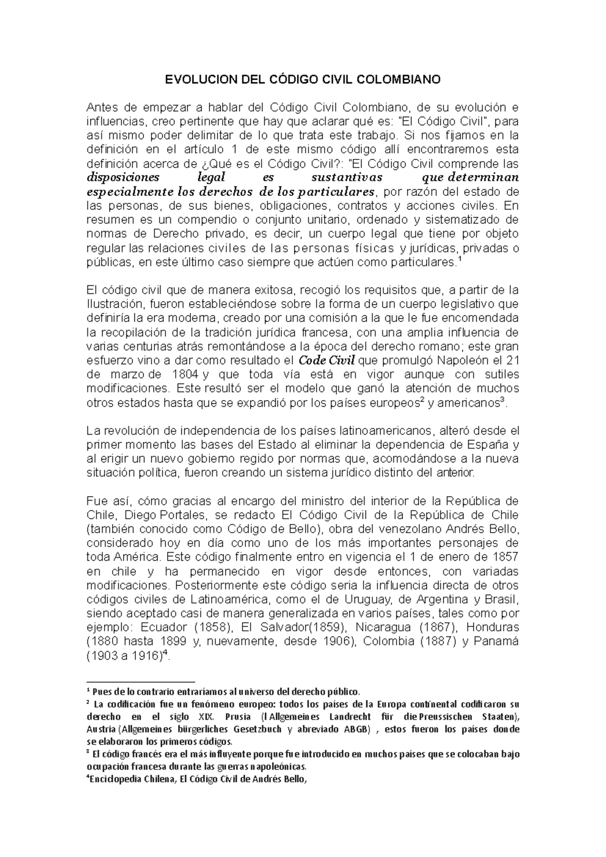 Historia Legislativa del Código Civil Colombiano: Evolución y Contexto ...