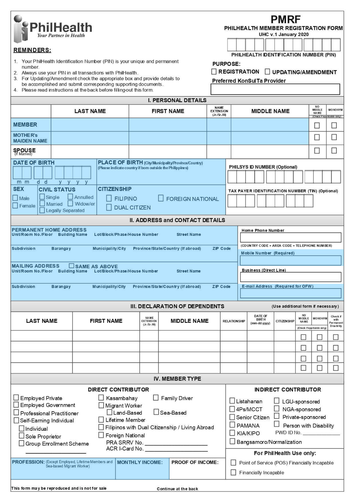 PhilHealth Member Registration Form Guide (PMRF) - UHC v.1 - Studocu
