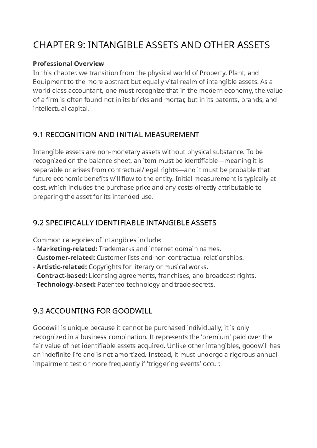Intermediate Financial Reporting: Chapter 9 - Intangible Assets ...