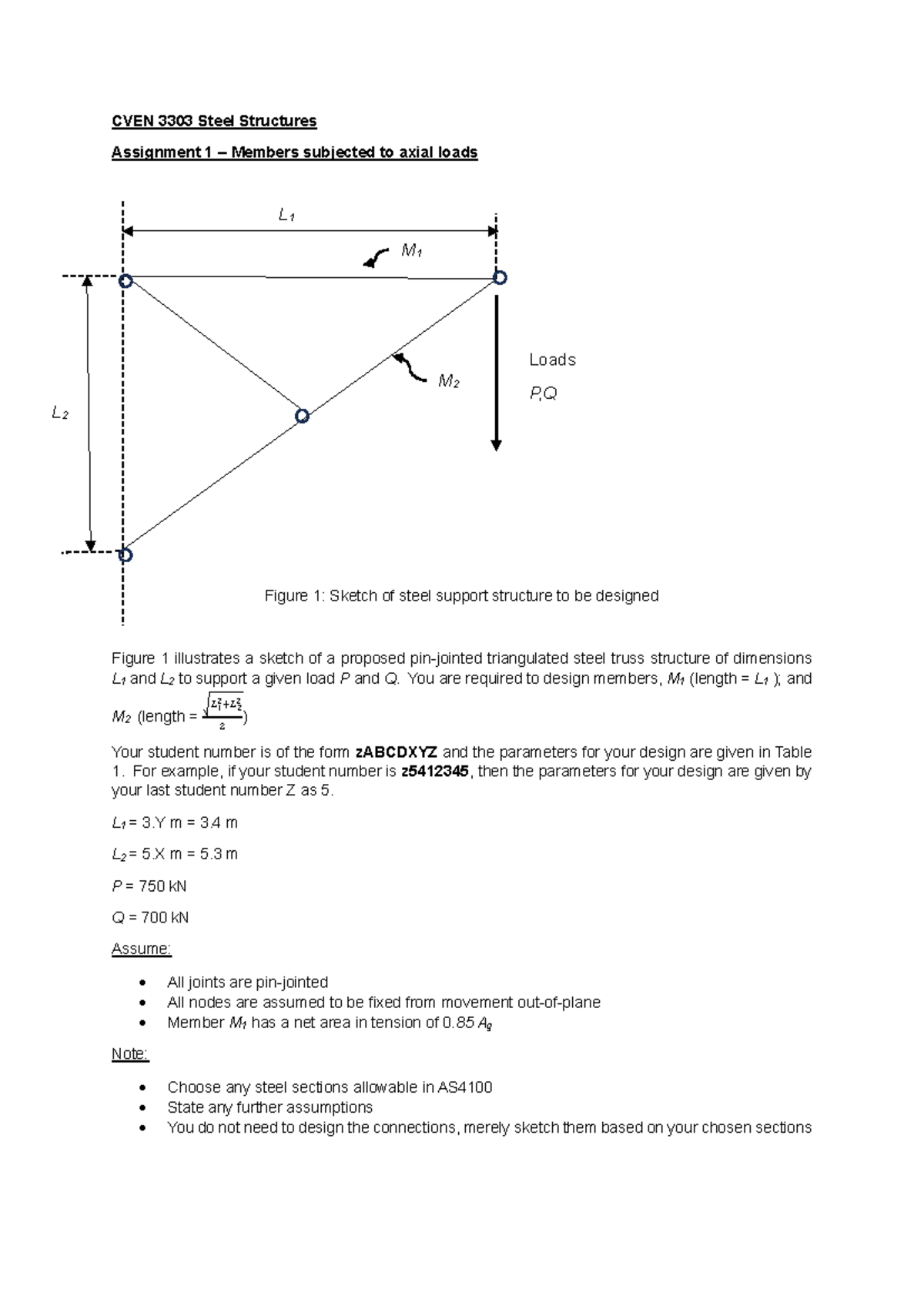 CVEN 3303 Assignment 1: Design of Steel Structures under Axial Loads ...