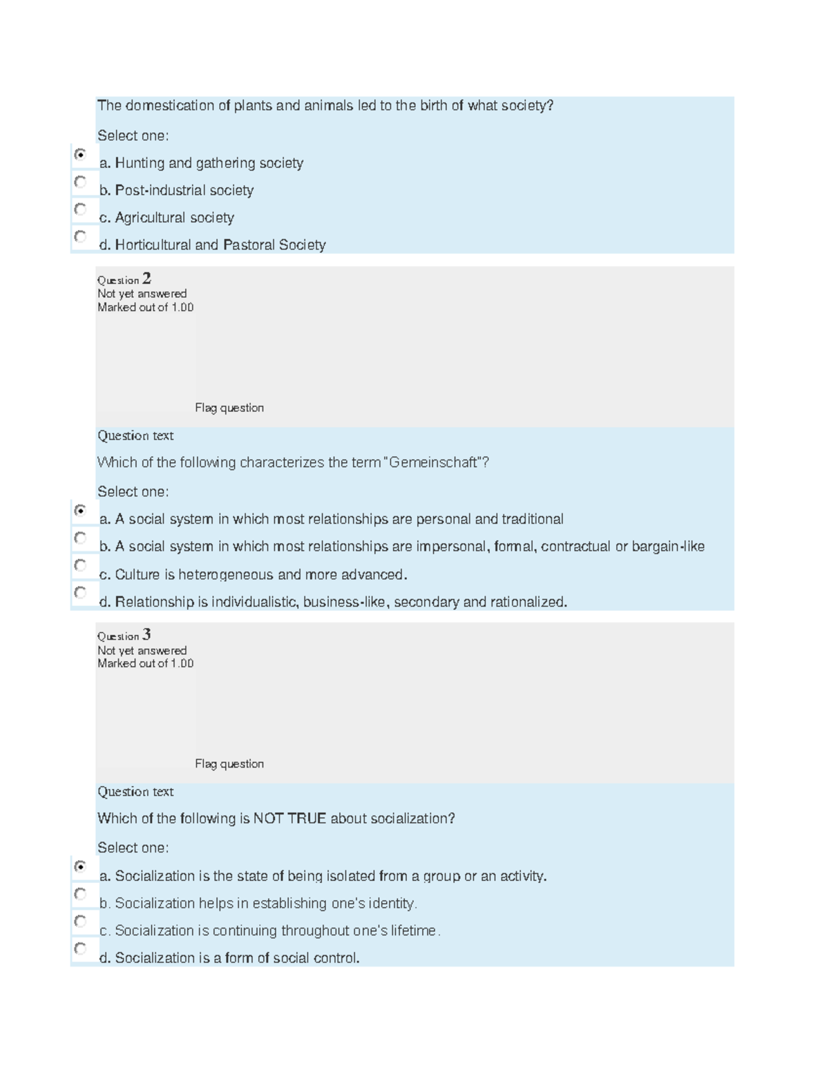 Sociology Quiz Questions and Answers (SOC101) - Studocu