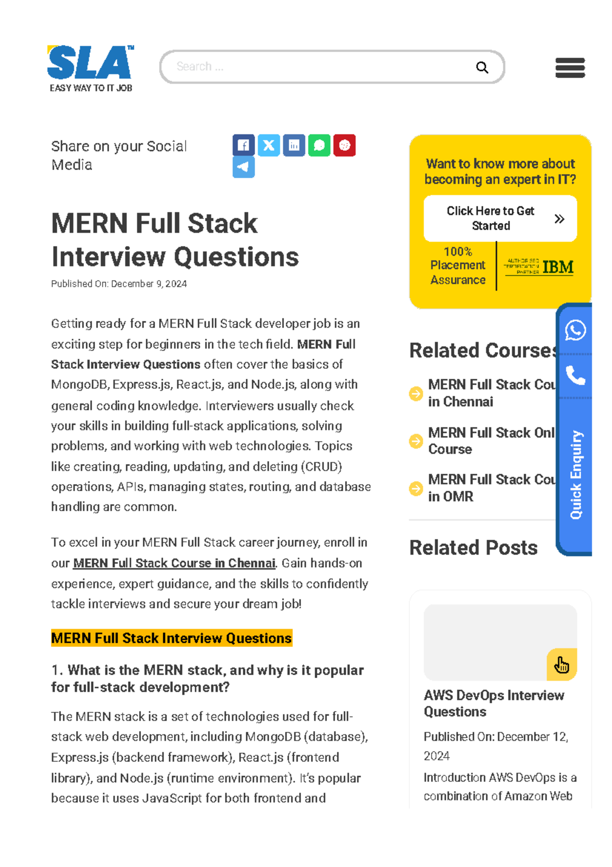 MERN Full Stack Interview Questions for Aspiring Developers - Studocu