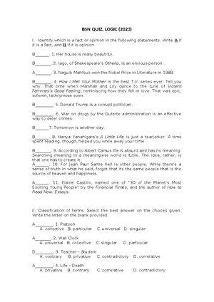 SAS 2 - Lesson 2 Logic - Module - Module # 2 Student Activity Sheet Name: - Studocu
