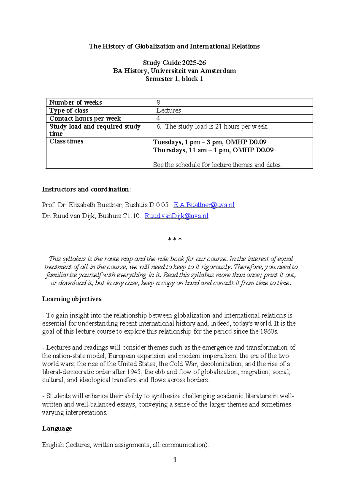 HGIR Syllabus 2025: Globalization & International Relations Study Guide ...