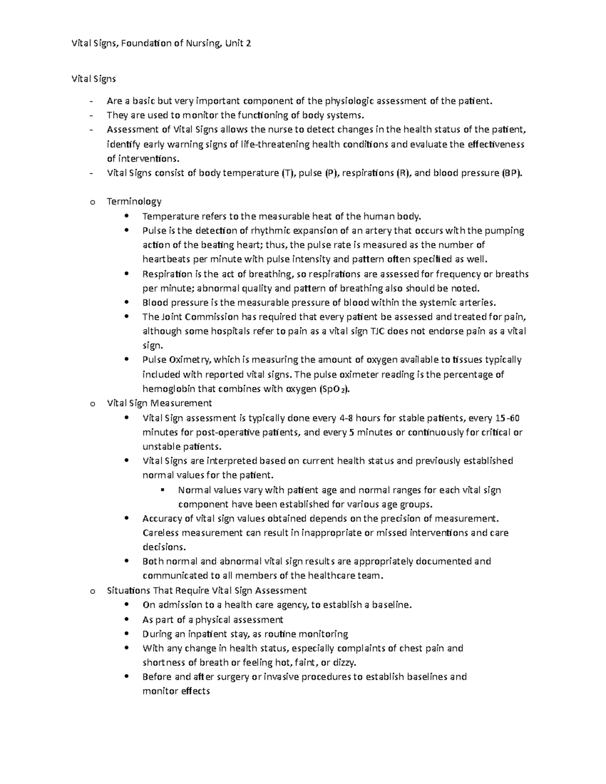 Vital Signs unit 2 - Vital Signs Are a basic but very important ...