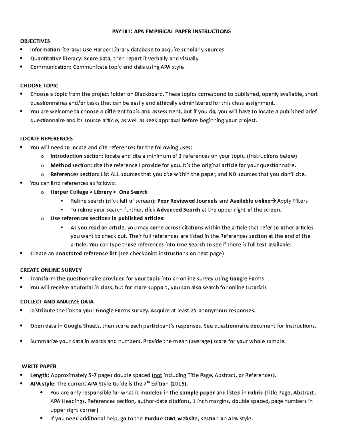APA 101 paper instructions 8-11-21(1) - PSY101: APA EMPIRICAL PAPER ...