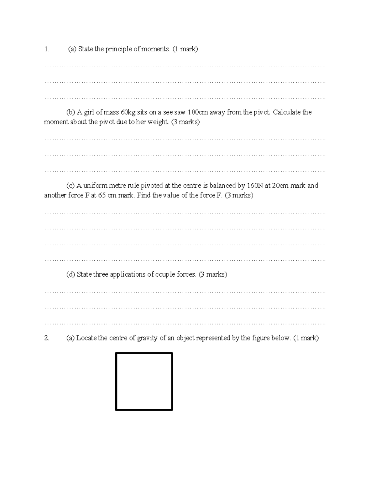 725418023 Form 2 Physics Final Exam Questions and Solutions - Studocu