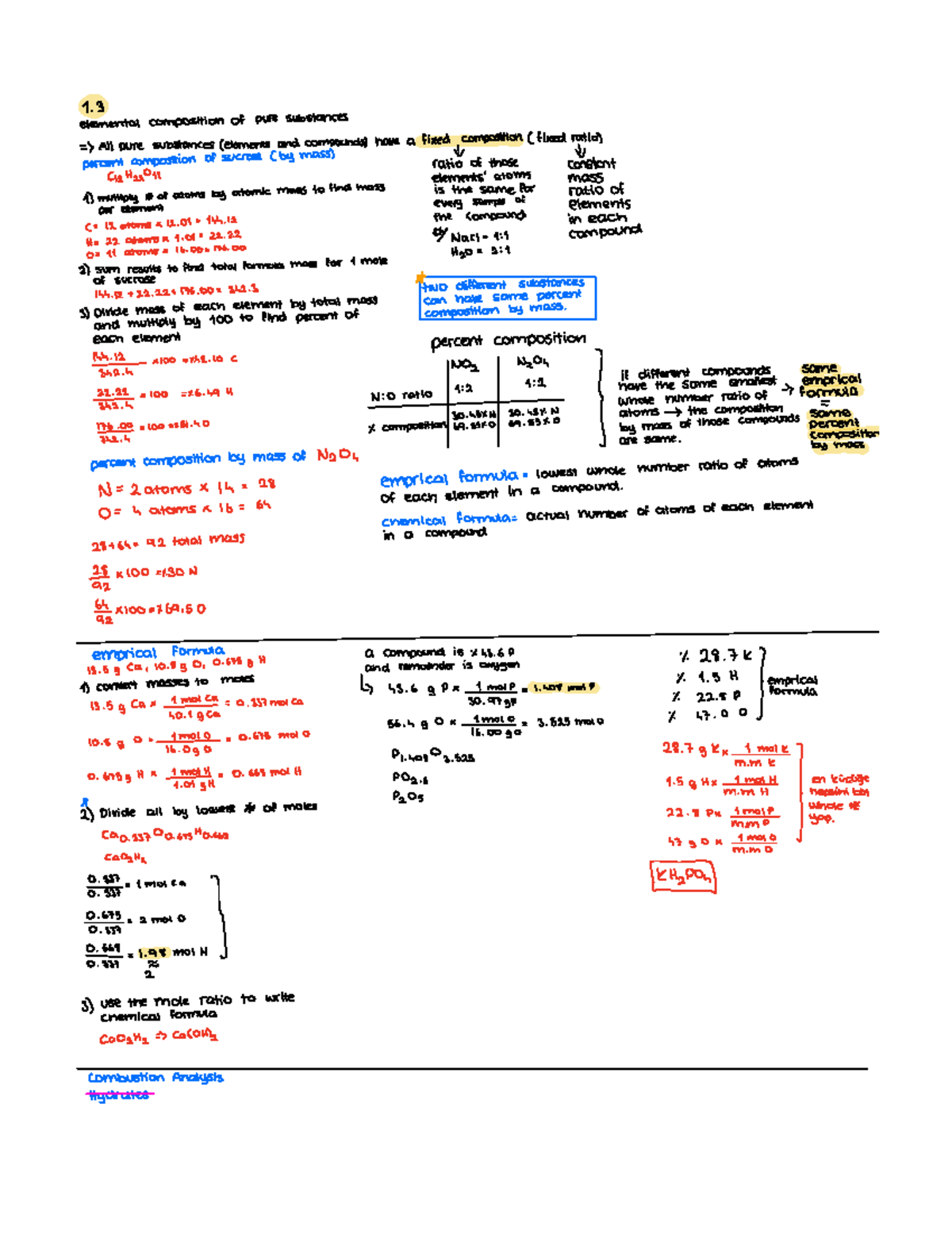 Elemental Composition of Pure Substances: Fixed Ratios and Analysis ...