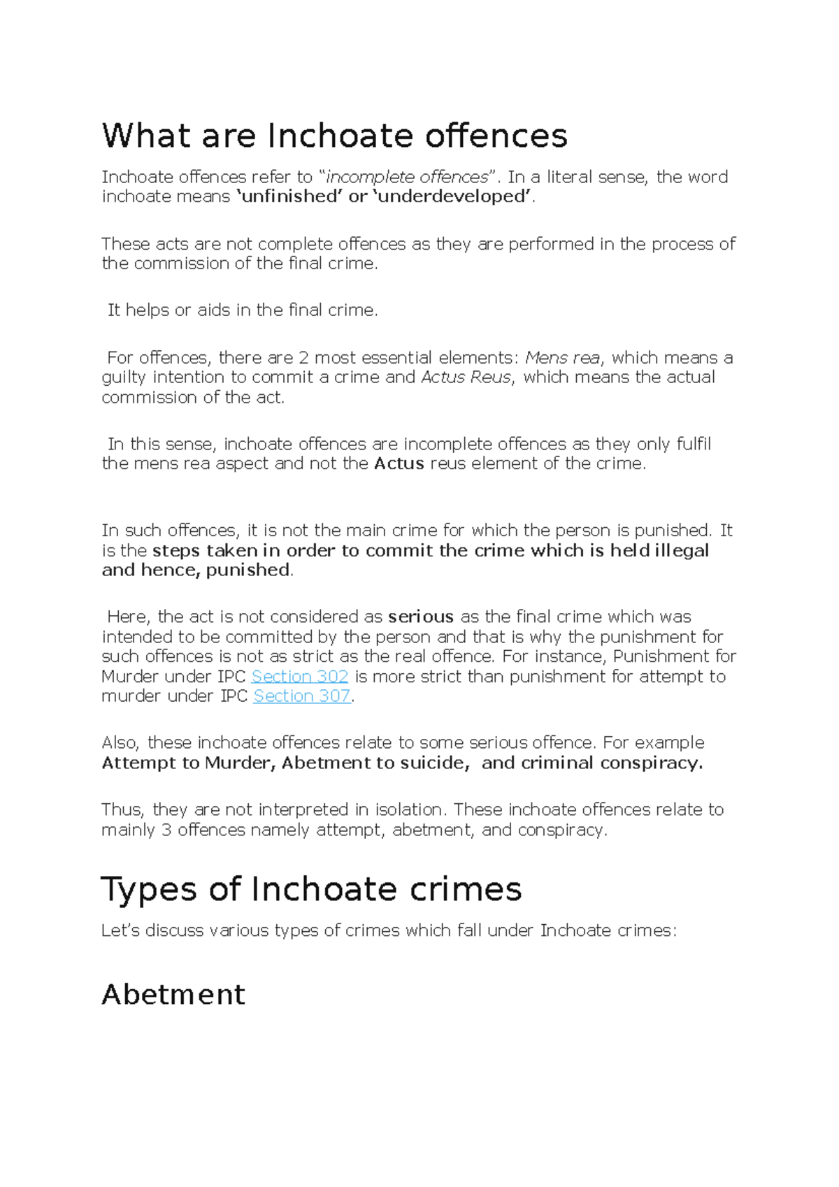 What are Inchoate offences - What are Inchoate offences Inchoate ...