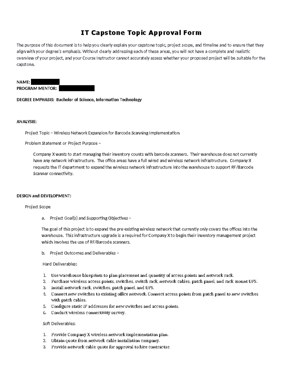 C769 IT Capstone Topic Approval Form VY Signed - IT Capstone Topic Approval Form The purpose of ...