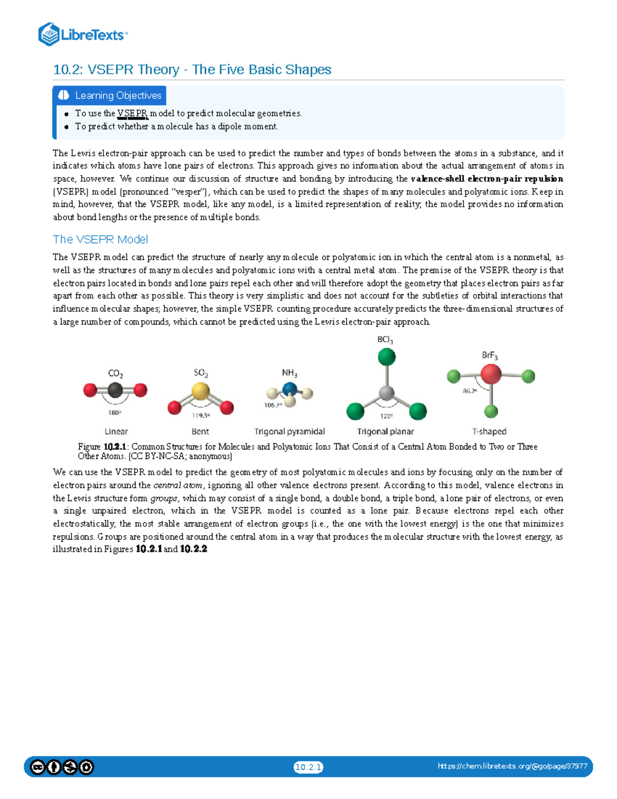 10.2: VSEPR Theory - Understanding Molecular Shapes and Geometry - Studocu