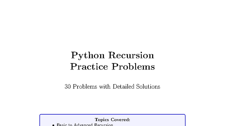Recursion Ques - Python Practice Problems & Solutions (CS101) - Studocu