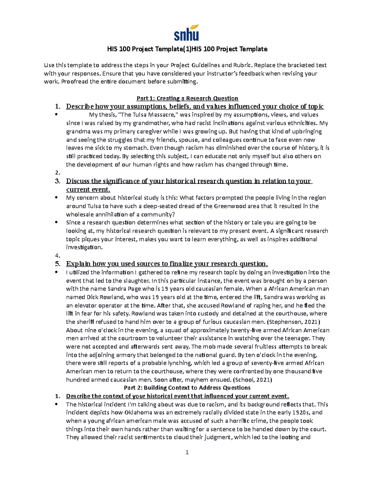 HIS 100 Project Template 7-1 - HIS 100 Project Template(1)HIS 100 ...