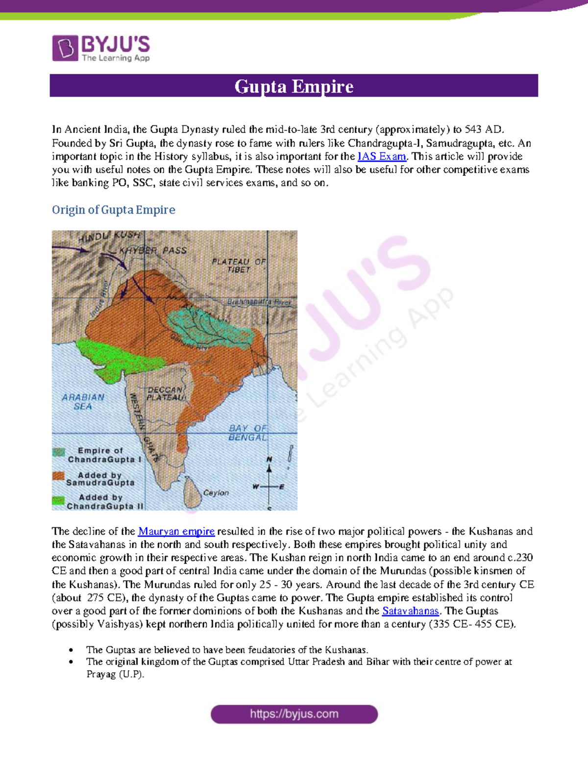 Gupta Empire: Detailed Notes for History IAS Exam (HIS101) - Studocu