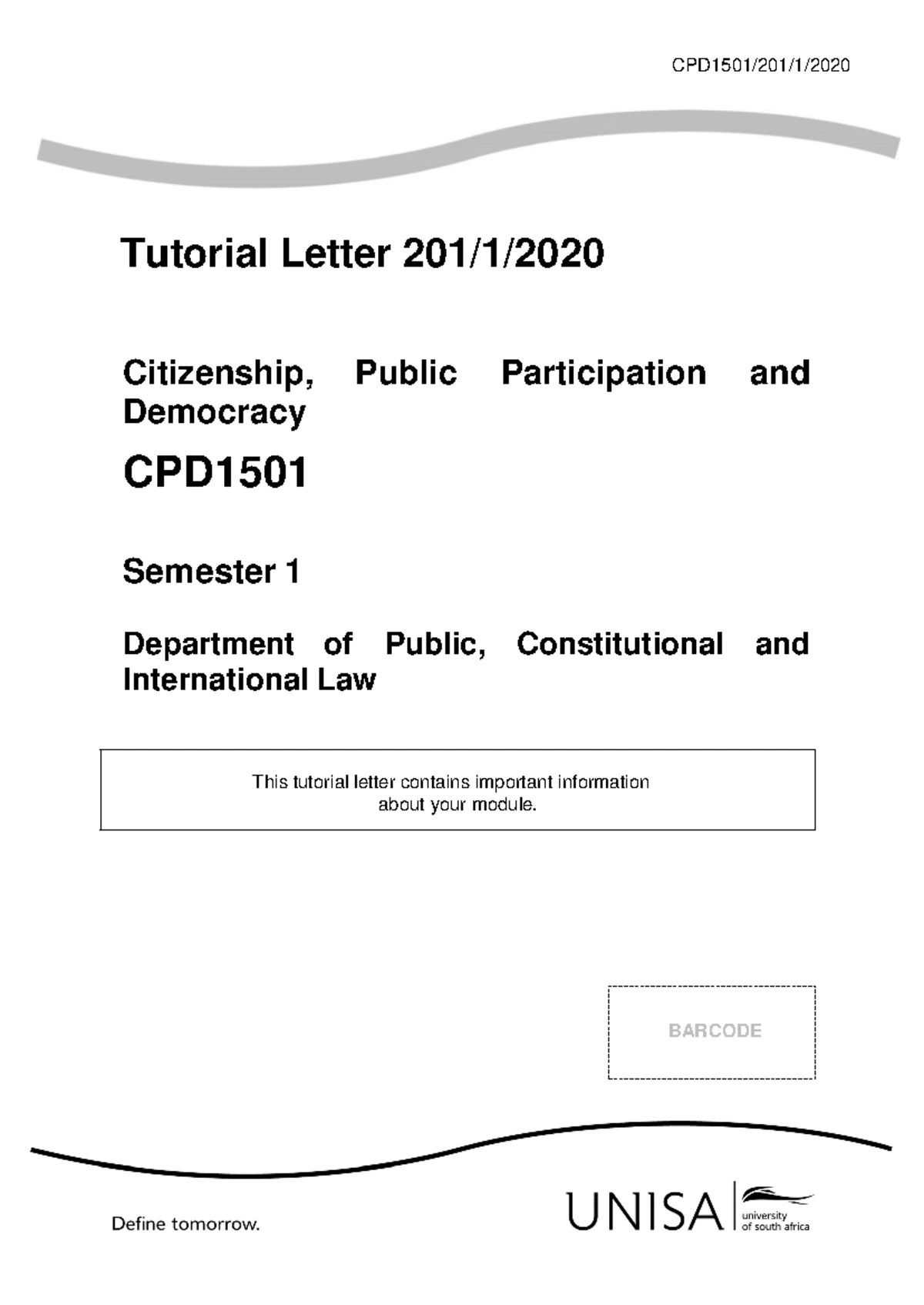 CPD 1501 all about questions and answers - ENG1503/102/1/ Tutorial ...