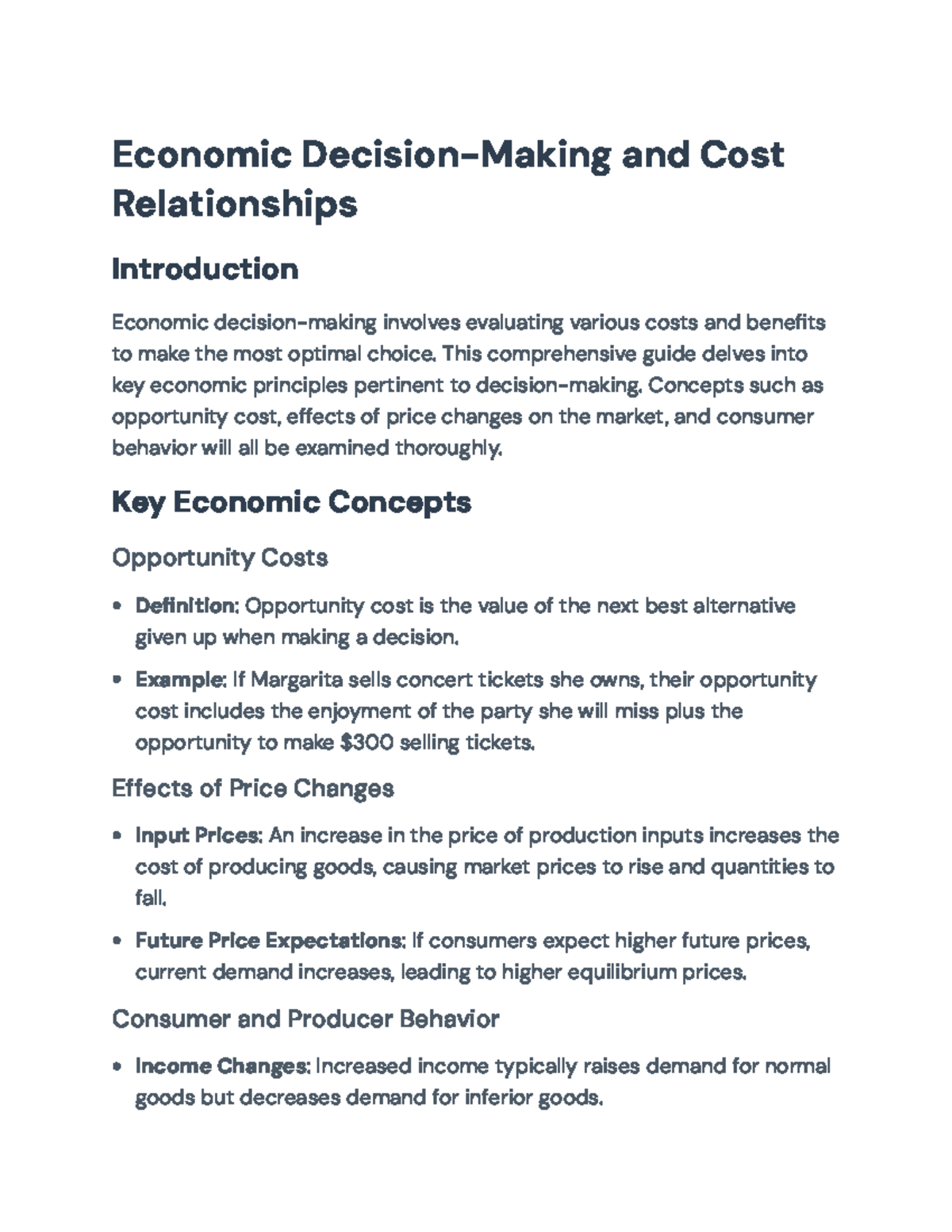 Economic Decision-Making Principles: Understanding Costs and Choices ...