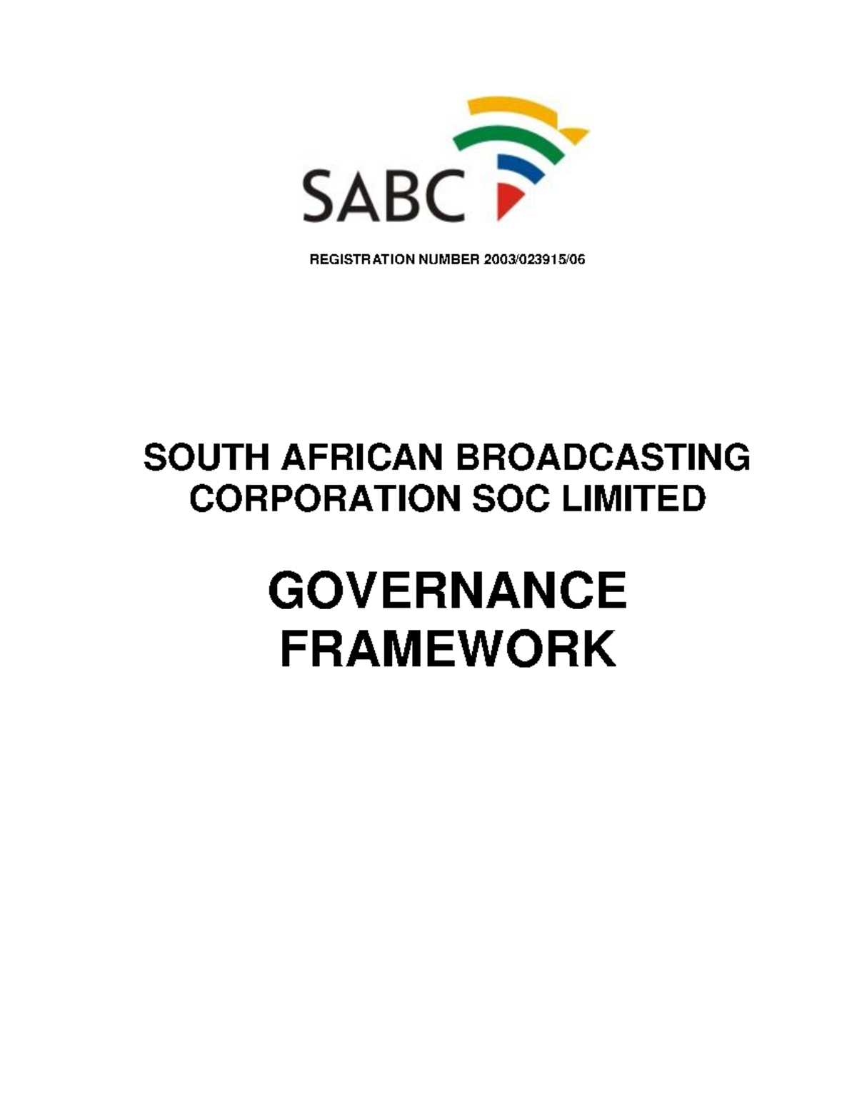Corporate Governance Framework for SABC (Jan 2014) - Studocu